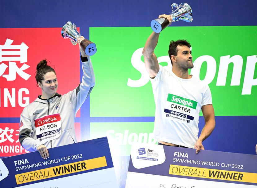 Beata Nelson and Dylan Carter are the overall winners of the Swimming ...