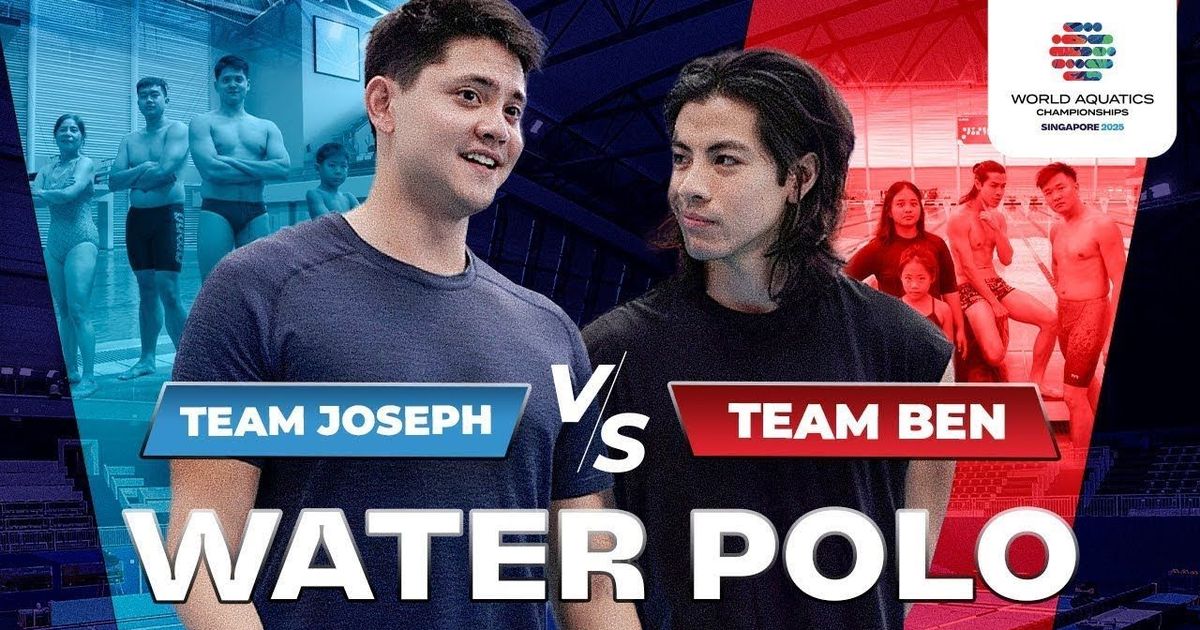 #WaterPolo Challenge: Team Joseph vs Team Ben 🤽‍♂️ | World Aquatics Championships Singapore - 2025
