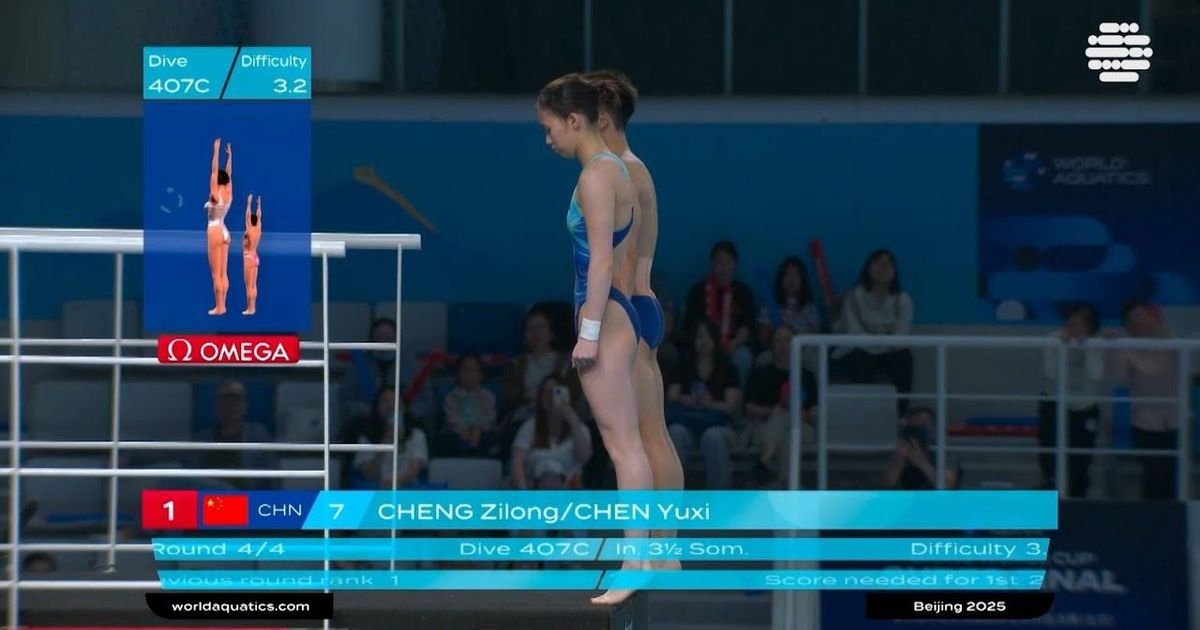 Epic 407C Dive by 🇨🇳 Cheng Zilong & Chen Yuxi | Diving World Cup 2025